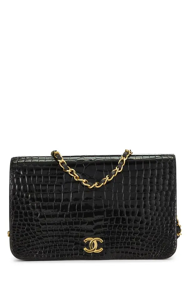 Chanel Crocodile Snap Full Flap Small - Black