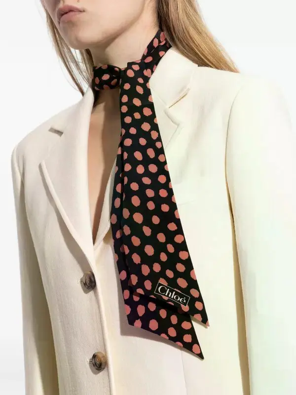 Chloé Spotted Silk Scarf