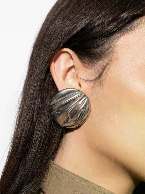 Chloé Pleated Clip-on Earrings - Silver