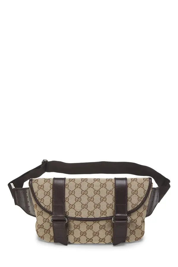 Gucci Original Gg Double Strap Waist Pouch - Brown