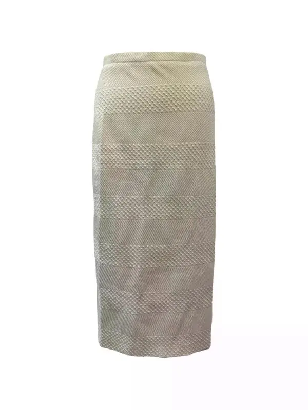 Iris & Ink Textured Stripe Midi Skirt