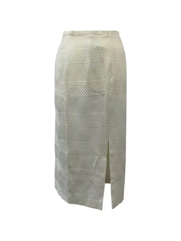 Iris & Ink Textured Stripe Midi Skirt