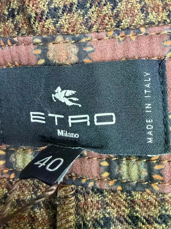 Etro Checked Belted Trousers