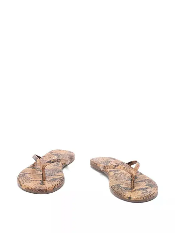 Tkees Lily Snake-effect Slippers - Neutrals
