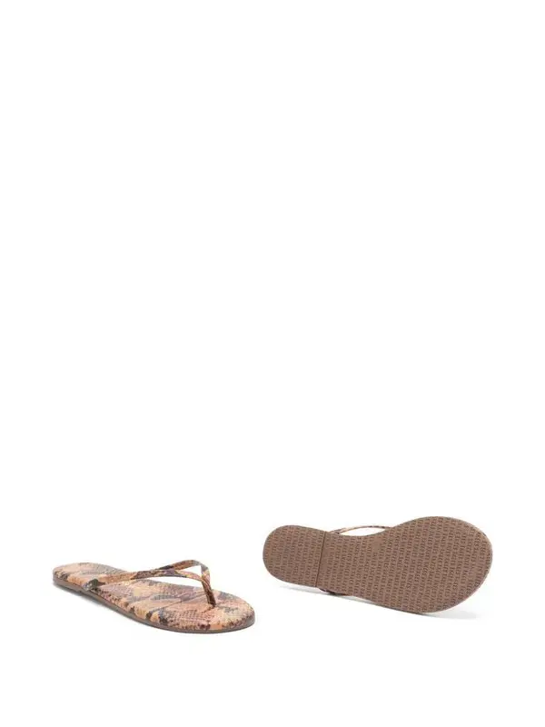 Tkees Lily Snake-effect Slippers - Neutrals