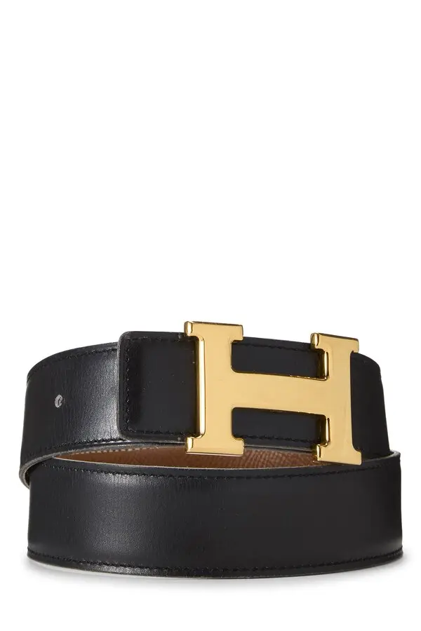 Hermès Constance Belt With Gold-tone 'h' Buckle - Black
