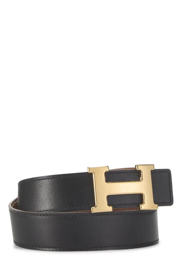 Hermès Constance Belt With Gold-tone 'h' Buckle - Black