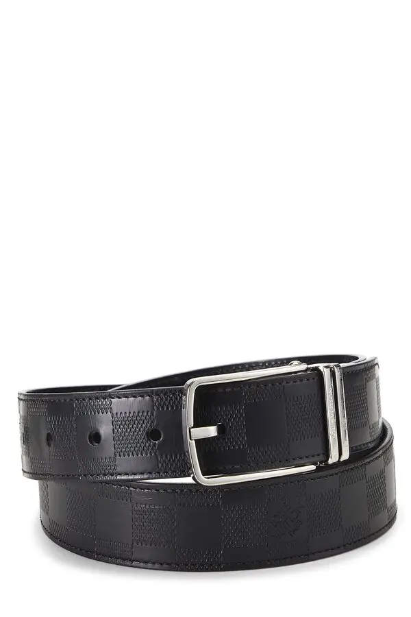 LOUIS VUITTON Damier Graphite Ceinture 90 - Black