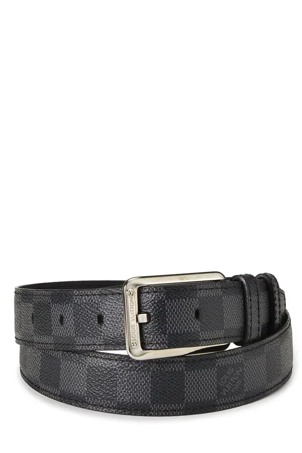 LOUIS VUITTON Damier Graphite Ceinture 90 - Black
