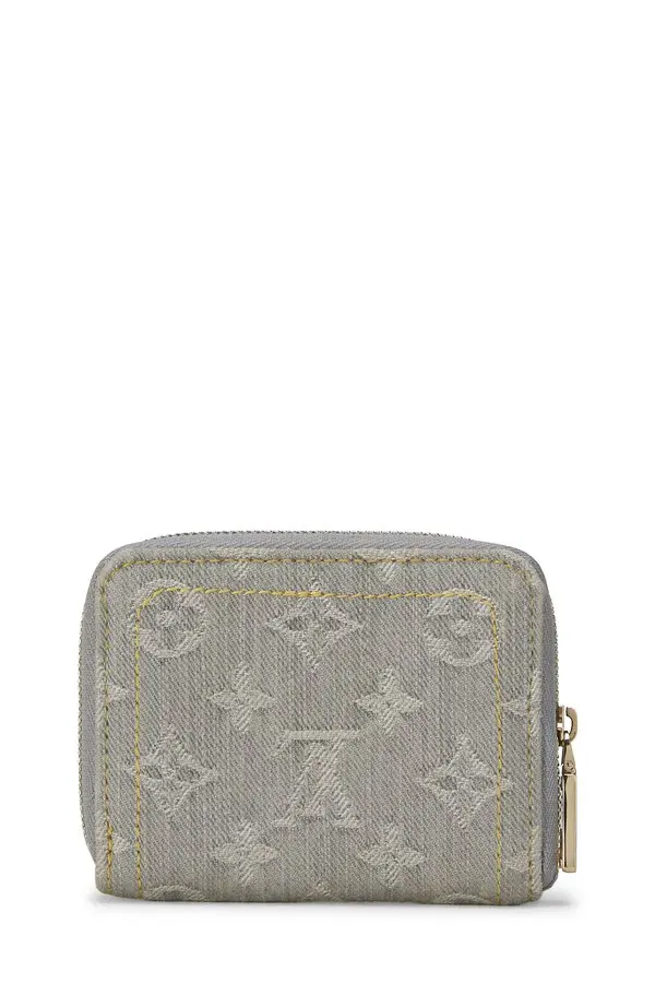 LOUIS VUITTON Denim Monogram Zippy Coin Purse - Grey