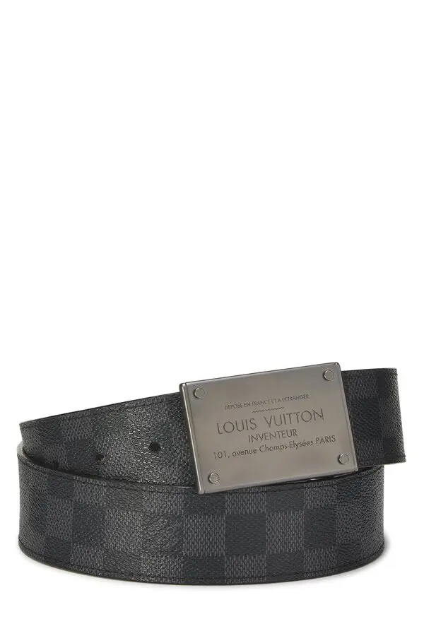 LOUIS VUITTON Damier Graphite Neo Inventeur Reversible Belt - Black