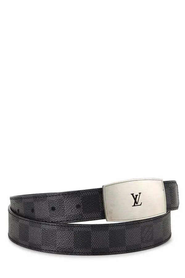 LOUIS VUITTON Damier Graphite Cutout Reversible Ceinture 95 - Black