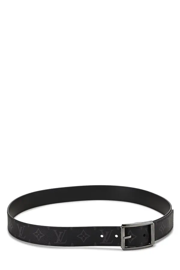 LOUIS VUITTON Monogram Eclipse Reverso Belt 100