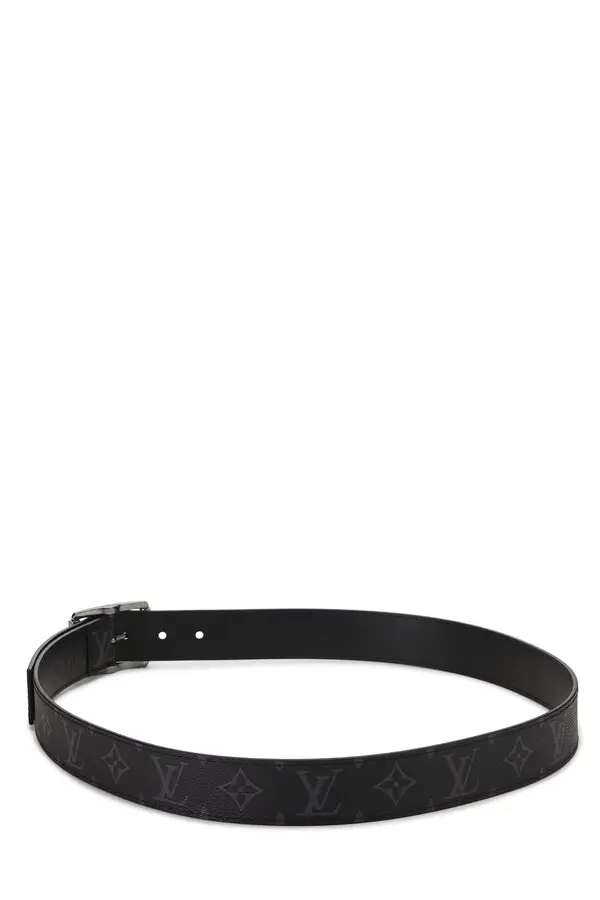 LOUIS VUITTON Monogram Eclipse Reverso Belt 100