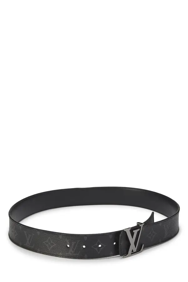 LOUIS VUITTON Monogram Eclipse Ceinture Initiales Belt