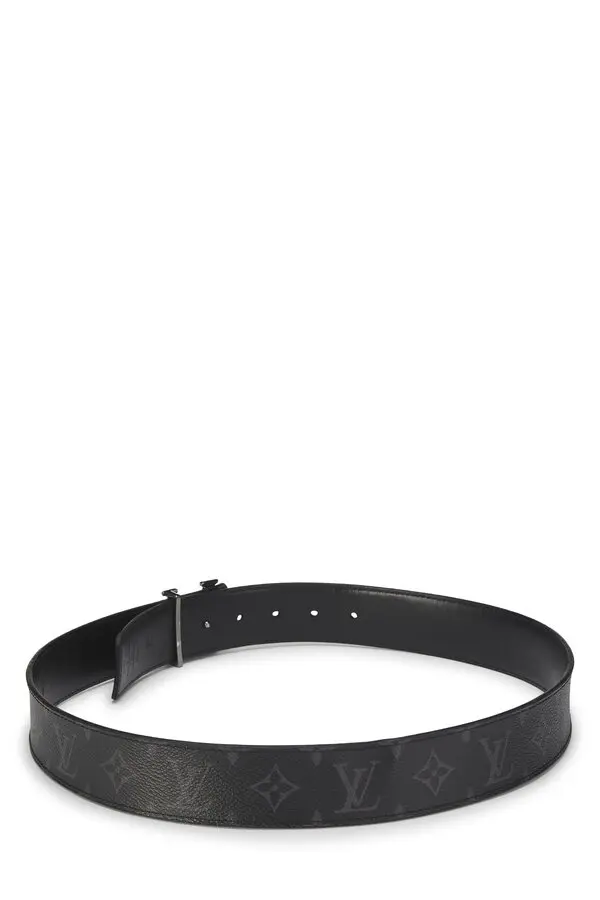 LOUIS VUITTON Monogram Eclipse Ceinture Initiales Belt