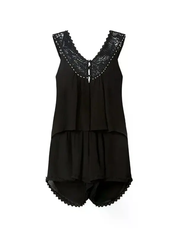 Isabel Marant Nilany Lace-trim Playsuit - Black