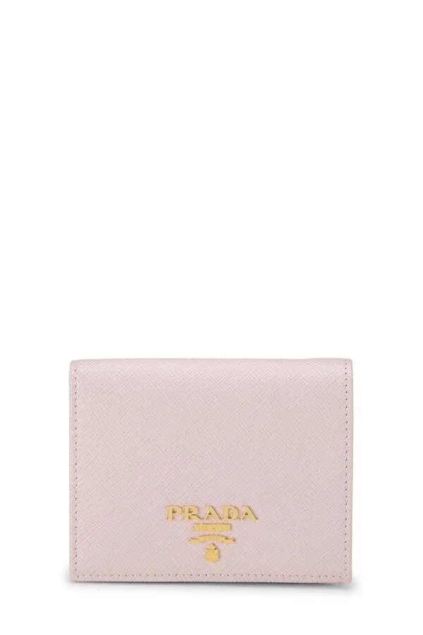 Prada Saffiano Compact Snap Wallet - Pink