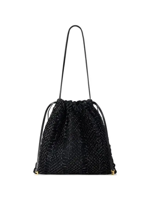 Elisabetta Franchi Beaded-mesh Bucket Shoulder Bag