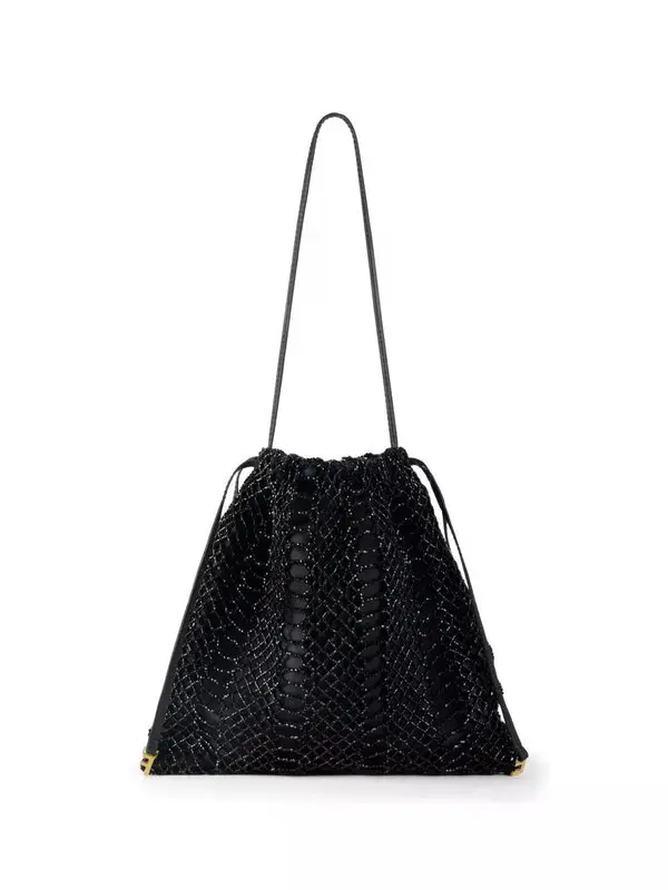 Elisabetta Franchi Beaded-mesh Bucket Shoulder Bag
