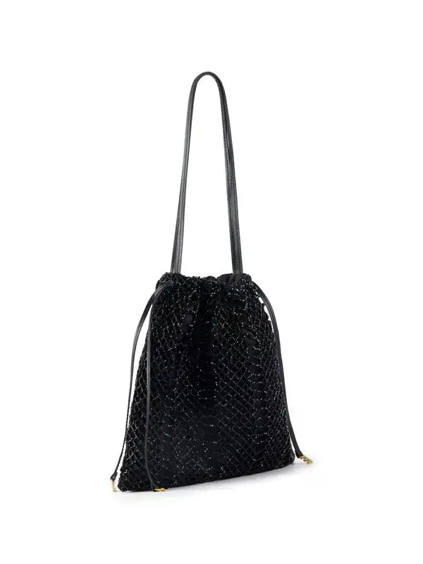 Elisabetta Franchi Beaded-mesh Bucket Shoulder Bag