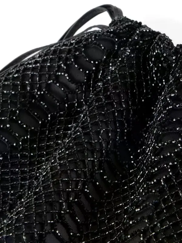 Elisabetta Franchi Beaded-mesh Bucket Shoulder Bag