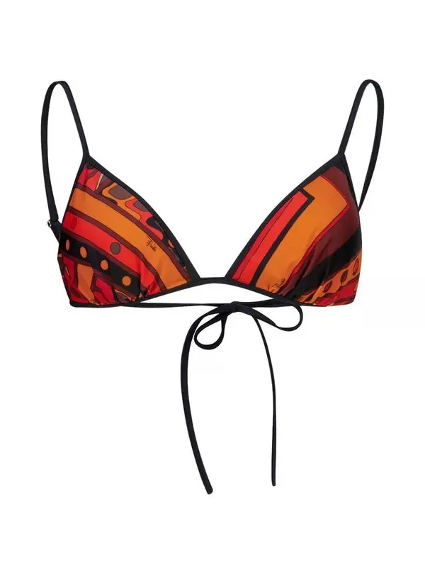 Emilio Pucci Vivara-print Reversible Bikini Top - Orange