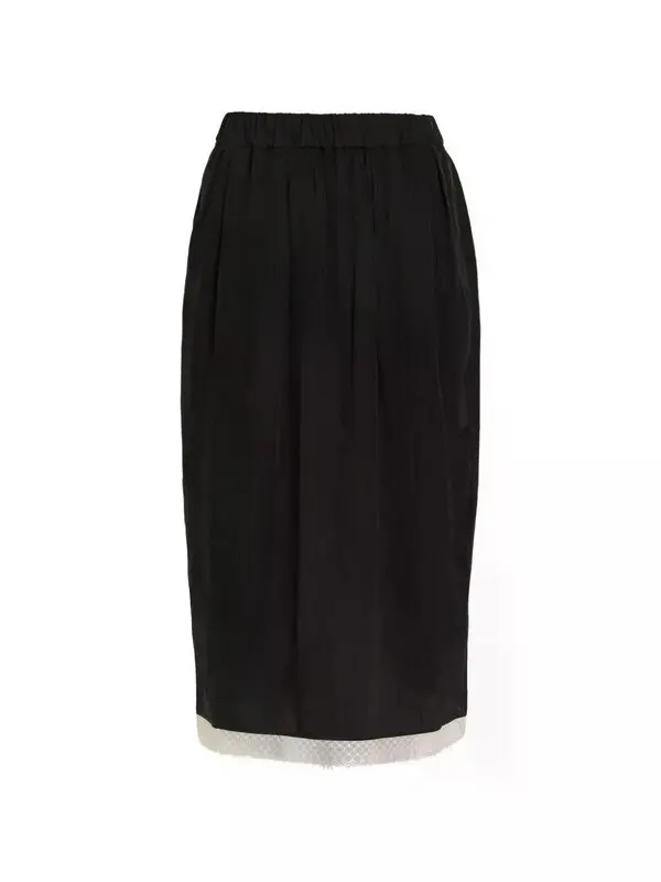 Maria Mcmanus Lace-trim Midi Skirt - Black