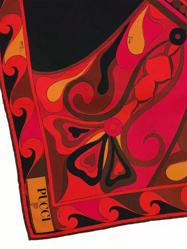 Emilio Pucci Orchidee Iride-print Silk Scarf - Red