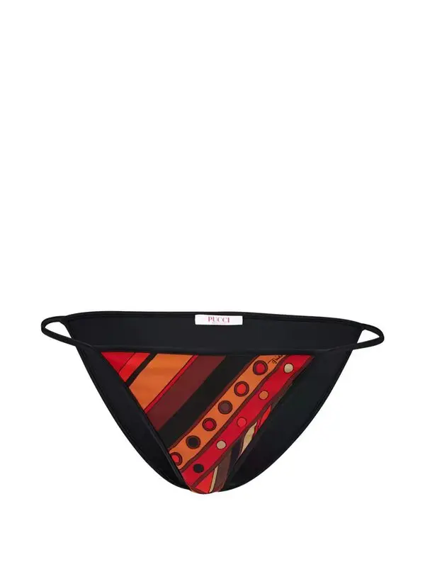 Emilio Pucci Vivara Geometric-print Bikini Bottoms - Black