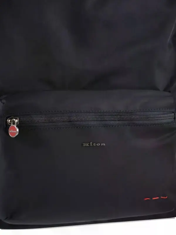 Kiton Logo-detail Backpack - Blue