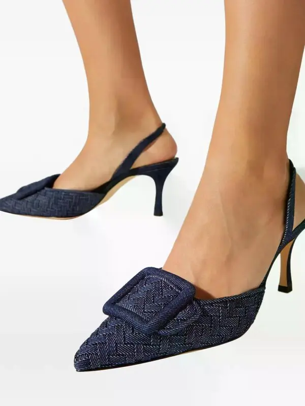 Manolo Blahnik Maysli Buckle-detail Pumps - Blue