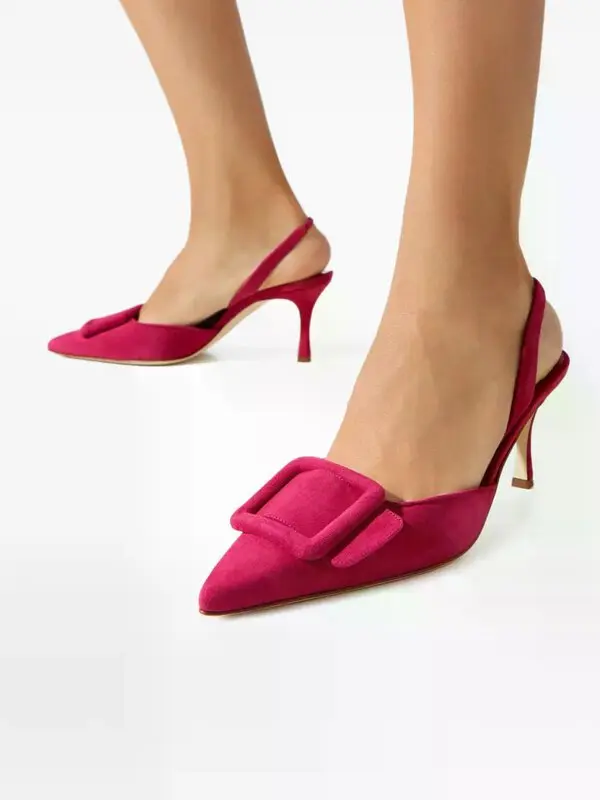 Manolo Blahnik Maysli Buckle-detail Pumps - Red