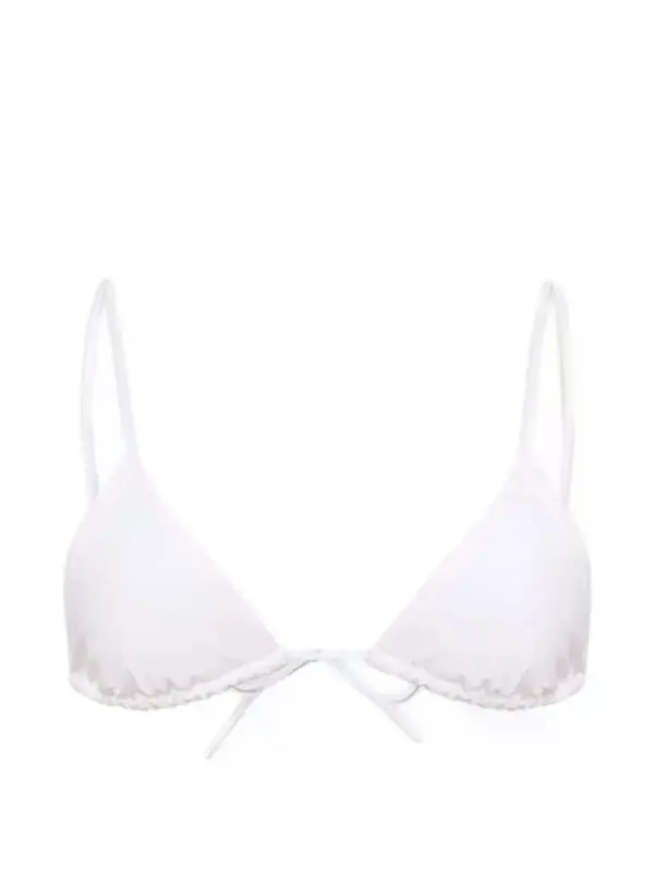Loulou De Saison Triangular Bikini Top - White