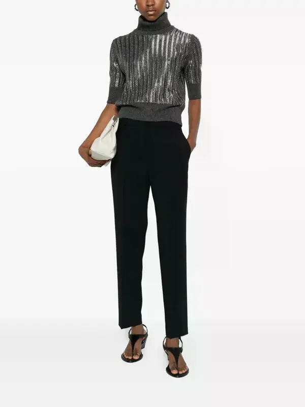 Ermanno Scervino Sequin-embellished Short-sleeve Sweater