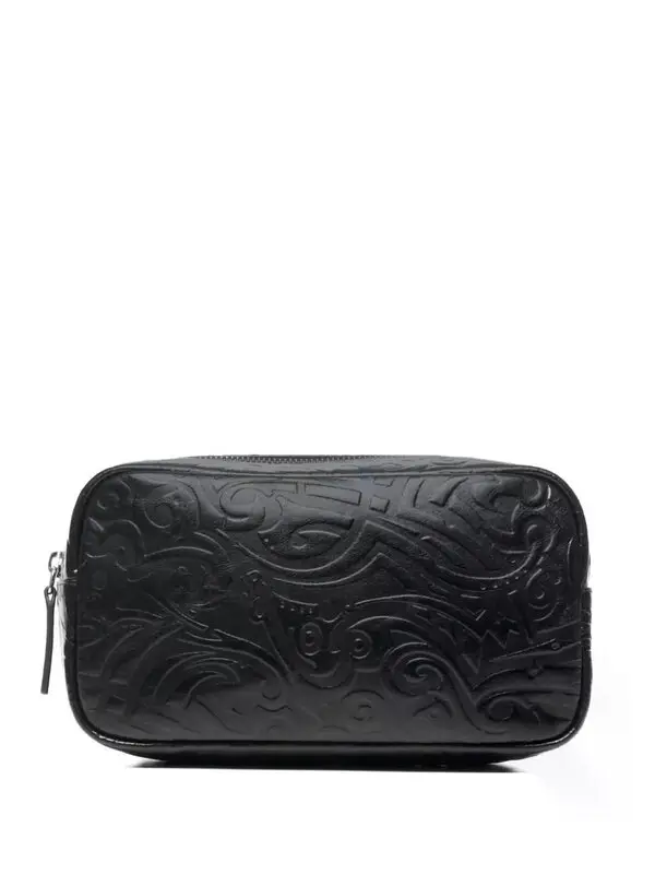 John Richmond Embossed Pattern Clutch Bag - Black