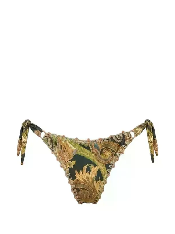 DEL MAAR Akal Paisley-print Bikini Bottom - Green