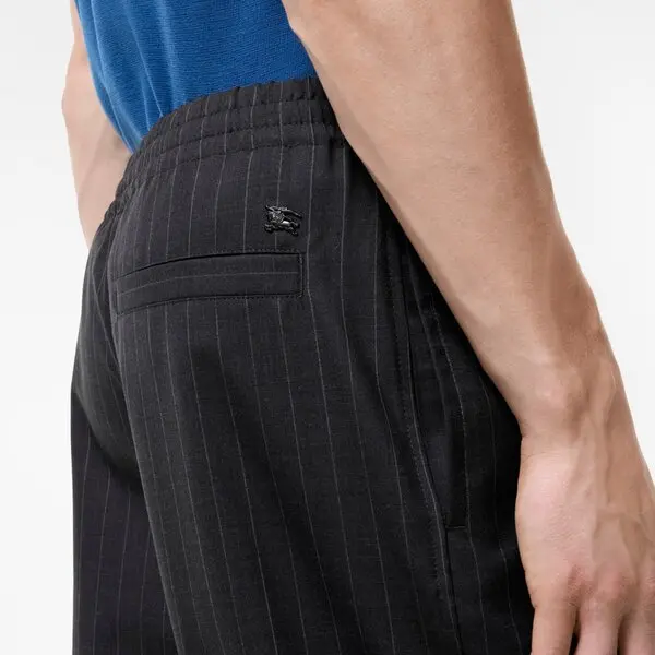 Burberry Pinstriped Wool Track Pants