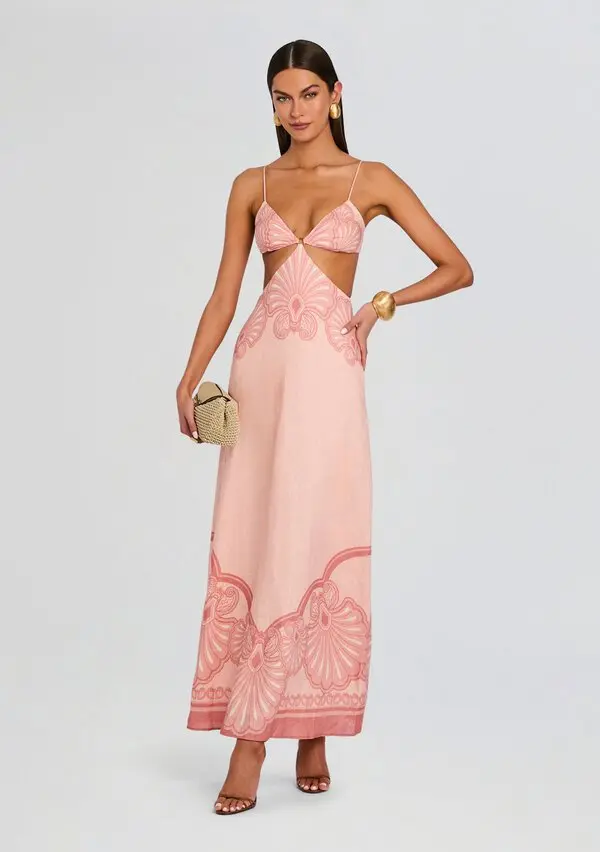 SHANI SHEMER Maya Maxi Dress - Pink Shell Print