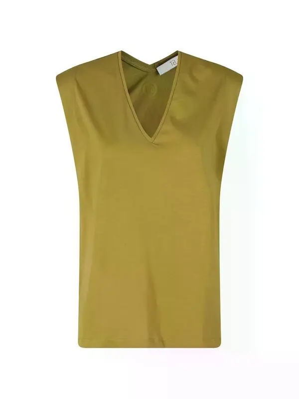 TELA Sami V-neck Sleeveless Top - Green