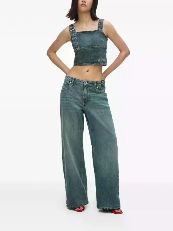 Karl Lagerfeld Buckle Cut-out Jeans