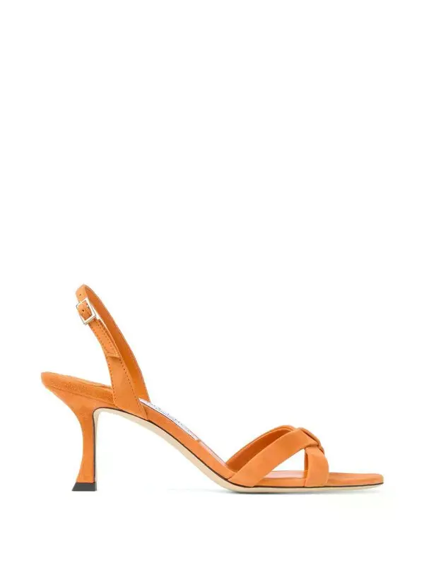 JIMMY CHOO Elsy 70 Knotted Strap Sandals - Orange