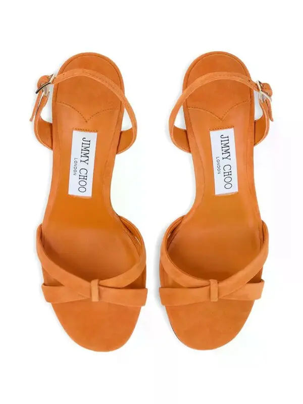 JIMMY CHOO Elsy 70 Knotted Strap Sandals - Orange