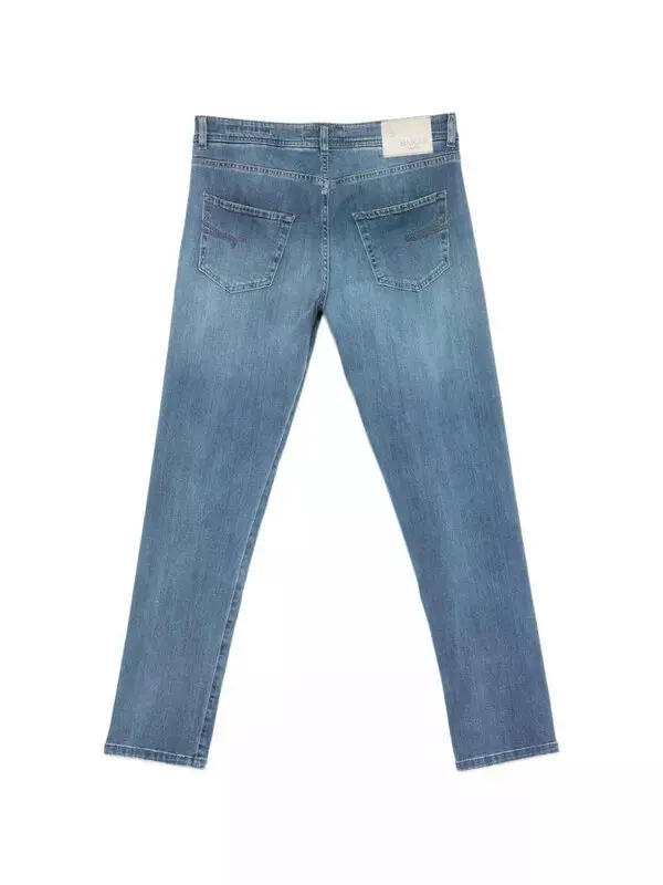BARBA NAPOLI Faded-effect Slim-fit Jeans - Blue