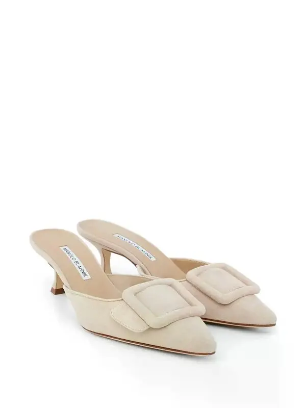 Manolo Blahnik Maysale Suede Mules