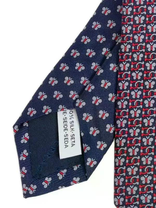 FERRAGAMO Butterfly-print Silk Neck Tie