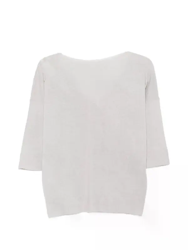 LE TRICOT PERUGIA V-neck Short-sleeve Sweater