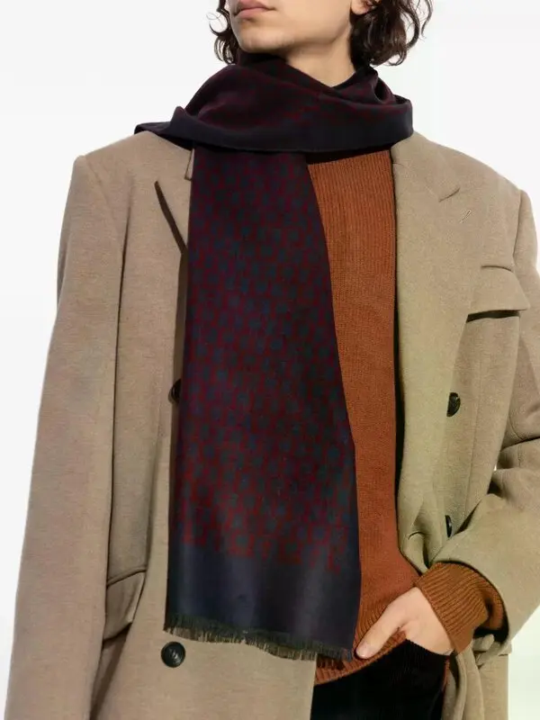 FERRAGAMO Gancini Jacquard Scarf - Blue