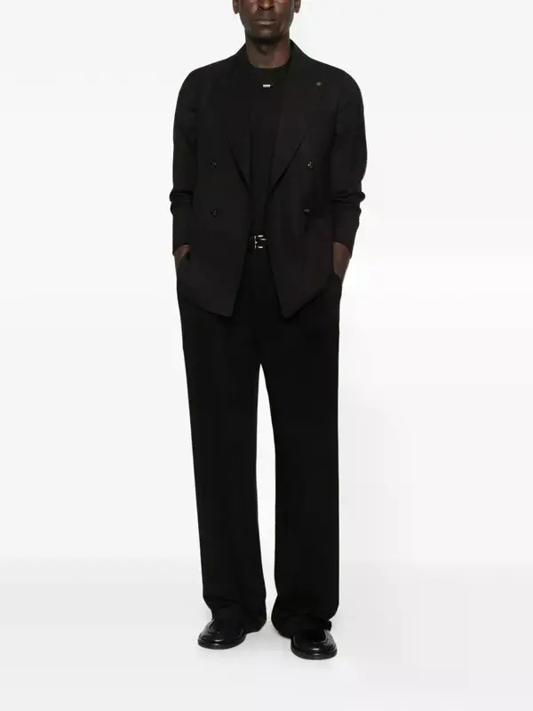 Tagliatore Double-breasted Peak-lapel Jacket - Black
