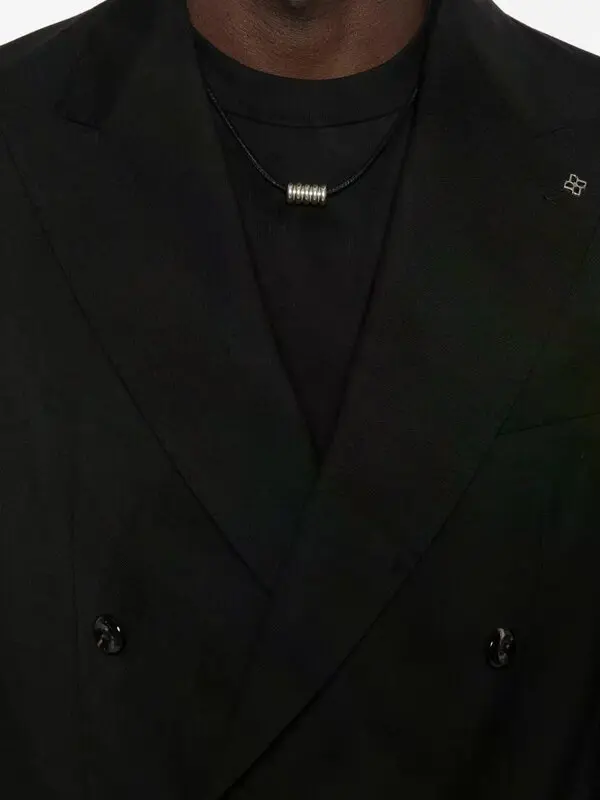 Tagliatore Double-breasted Peak-lapel Jacket - Black